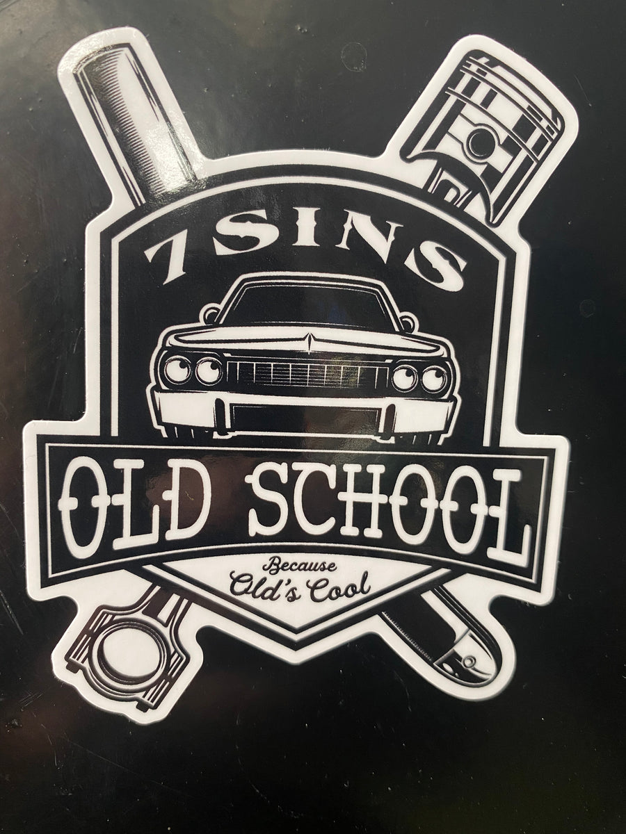 “Old School” Vinyl Sticker – 7Sins Apparel